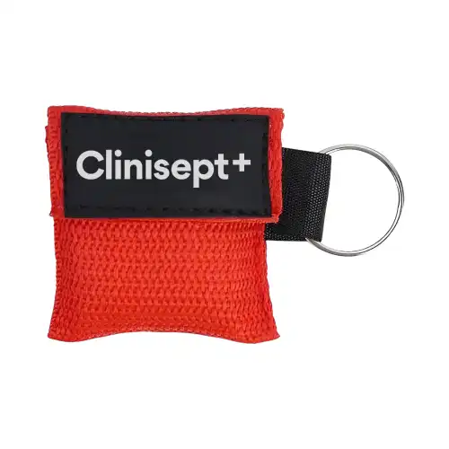 CPR Face Shield with Valve Keyring Pouch | Red Zulu Ltd
